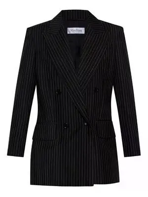 Max Mara Pinstriped Double-breasted Blazer - Black