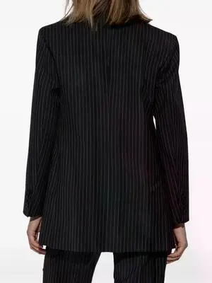 Max Mara Pinstriped Double-breasted Blazer - Black