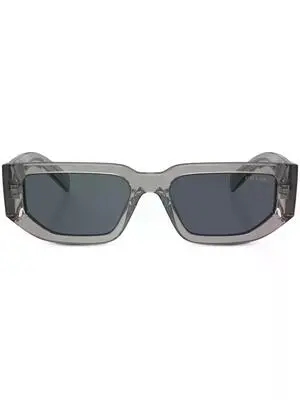 Prada Rectangle-frame Sunglasses With Triangle Logo - Grey