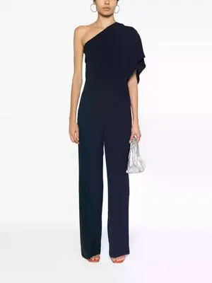 Ralph Lauren One-shoulder Cape Jumpsuit - Blue