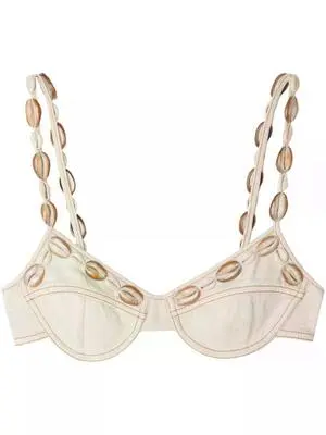 Alanui Ocean Dream Denim Bra - White