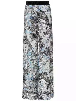 Just Cavalli Floral-print Trousers - White