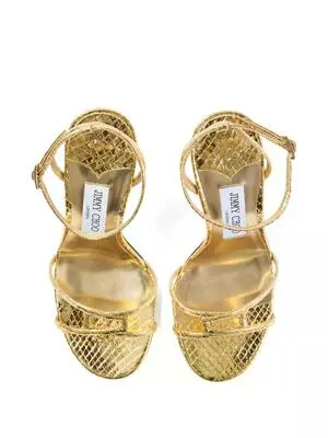 JIMMY CHOO Leo Metallic Heeled Sandals
