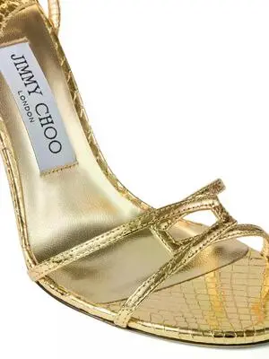 JIMMY CHOO Leo Metallic Heeled Sandals