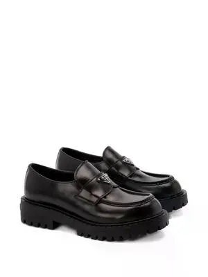 Prada Leather Loafers - Black