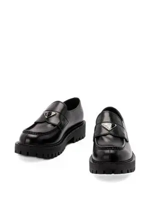 Prada Leather Loafers - Black