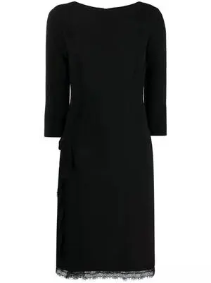 Alberta Ferretti Lace-trim Silk Knee-length Dress