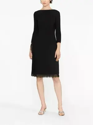 Alberta Ferretti Lace-trim Silk Knee-length Dress