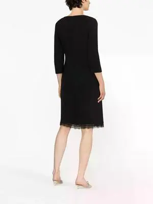 Alberta Ferretti Lace-trim Silk Knee-length Dress