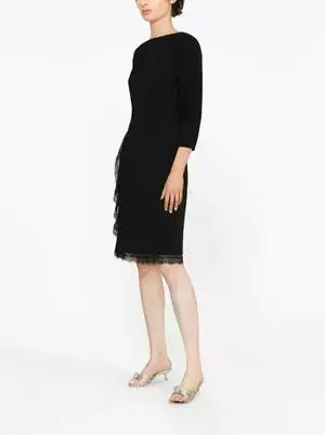 Alberta Ferretti Lace-trim Silk Knee-length Dress