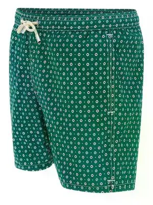 MC2 SAINT BARTH Floral-print Swim Shorts - Green