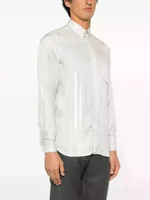 LARDINI Stripe-pattern Classic-collar Shirt