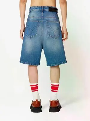 AMI Paris Alex Wide-leg Denim Shorts - Blue