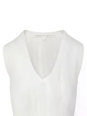 Veronica Beard Sid Ribbed-knit Top - White