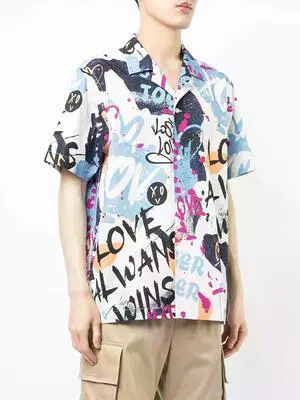 PORTS V Graffiti-print Short-sleeved Shirt