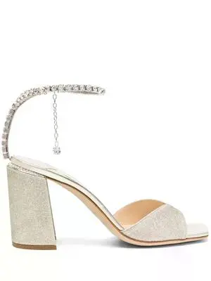 JIMMY CHOO Saeda 85mm Leather Sandals - Gold