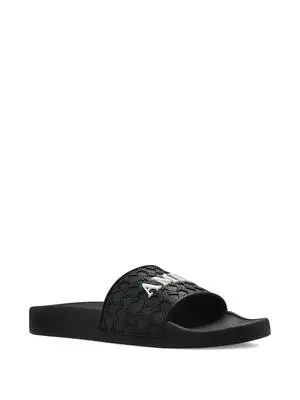 Amiri Ma Quad Logo-embossed Pool Slides - Black