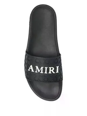 Amiri Ma Quad Logo-embossed Pool Slides - Black