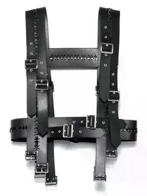 Noir Kei Ninomiya Faux-leather Harness Vest - Black