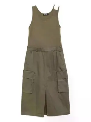 TOUT A COUP Sleeveless Cargo Dress - Green