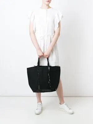 Vanessa Bruno Sequin Trim Shopper Tote - Black