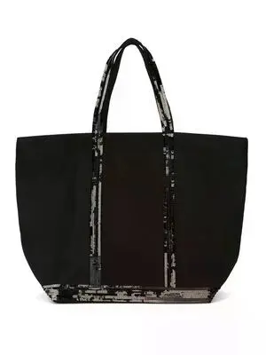Vanessa Bruno Sequin Trim Shopper Tote - Black