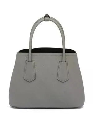 Prada Double Small Saffiano Leather Tote Bag - Grey