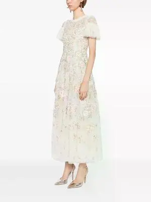 NEEDLE & THREAD Floral Embroidered Tulle Dress