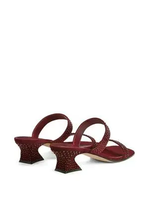 GIUSEPPE ZANOTTI Aude Strass 45mm Rhinestone Sandals - Red