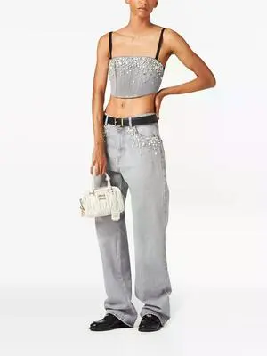 Miu Miu Embellished Straight-leg Jeans