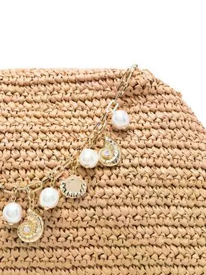 SELF-PORTRAIT Charm-detail Raffia Clutch