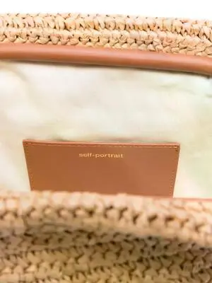 SELF-PORTRAIT Charm-detail Raffia Clutch