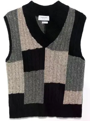 Thom Browne Patchwork Cable-knit Vest - Blue