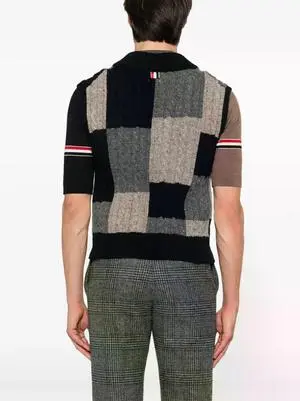 Thom Browne Patchwork Cable-knit Vest