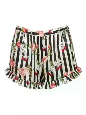 FLEUR DU MAL Cherry Rose Shorts - Black