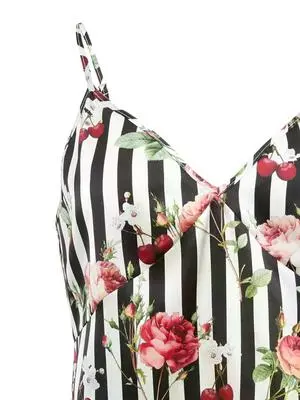 FLEUR DU MAL Printed Ruffled Tank Top