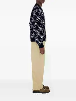 Burberry Checked Zip-up Sweatshirt