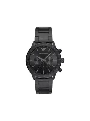 Emporio Armani Stainless Steel Chronograph Bracelet Watch - Black