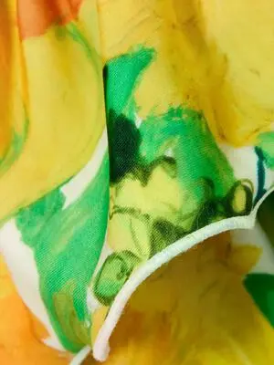 La DoubleJ Floral Ruffled Bikini Top - Yellow