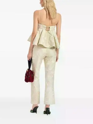 La DoubleJ Floral-jacquard Trousers