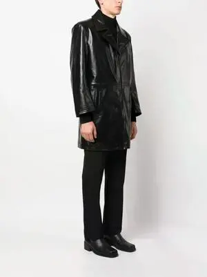 MANOKHI Single-breasted Leather Coat