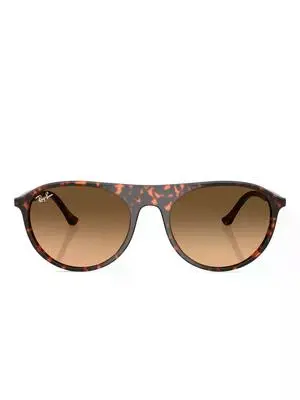 Ray-ban Aviator Sunglasses With Tortoiseshell Effect Frame - Brown