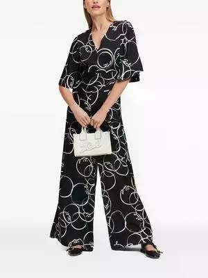 Karl Lagerfeld Circle-print Wide-leg Jumpsuit