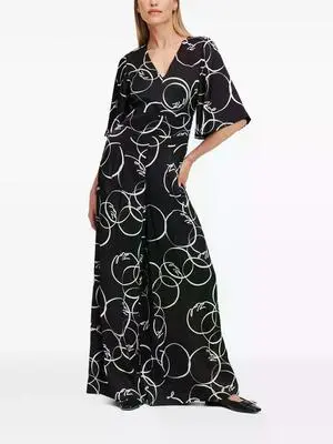Karl Lagerfeld Circle-print Wide-leg Jumpsuit