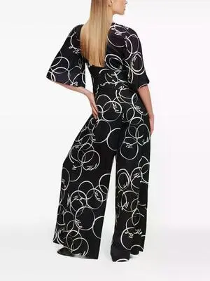 Karl Lagerfeld Circle-print Wide-leg Jumpsuit