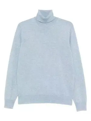 Brunello Cucinelli Cashmere High Neck Sweater - Blue