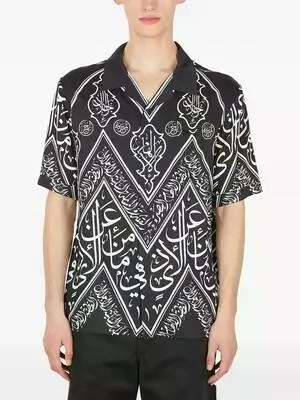 GMBH Script-print Short-sleeve Shirt - Black