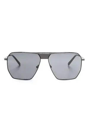 Karl Lagerfeld Logo-print Aviator Sunglasses