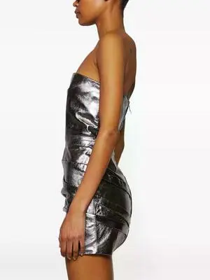 Attico Mirror Mini Dress - Silver