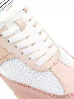 Chloé Mesh-panel Suede Sneakers - Pink